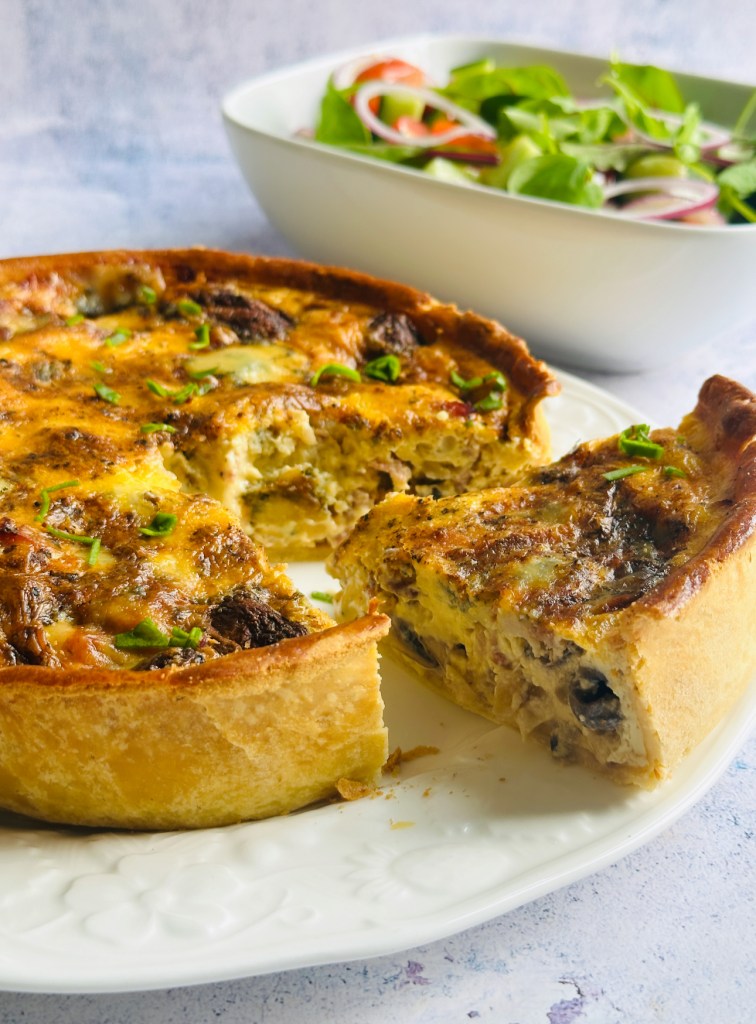 Stilton, Bacon & Mushroom Quiche - Best Recipes UK