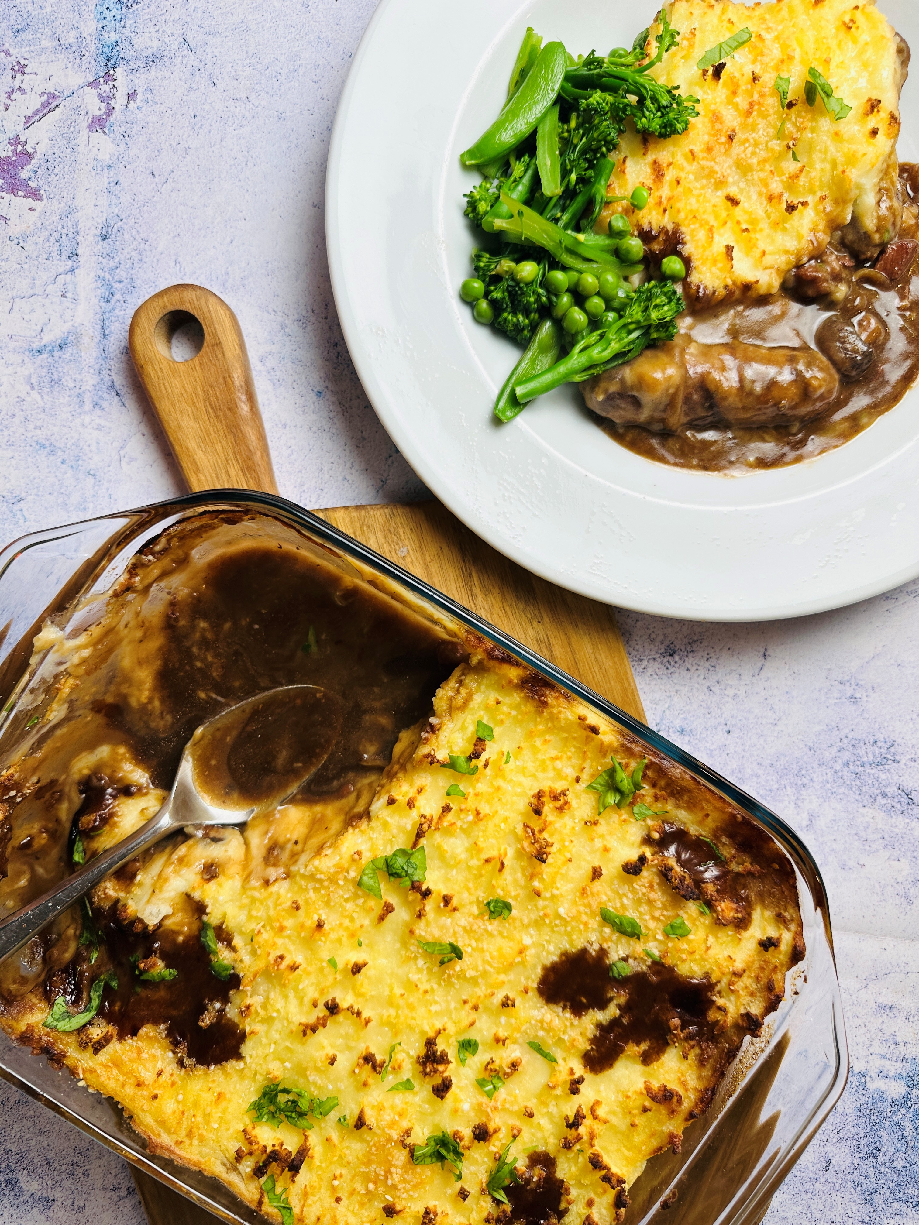 Sausages, Mushrooms & Smoky Bacon topped with Parmesan Mash - Best ...